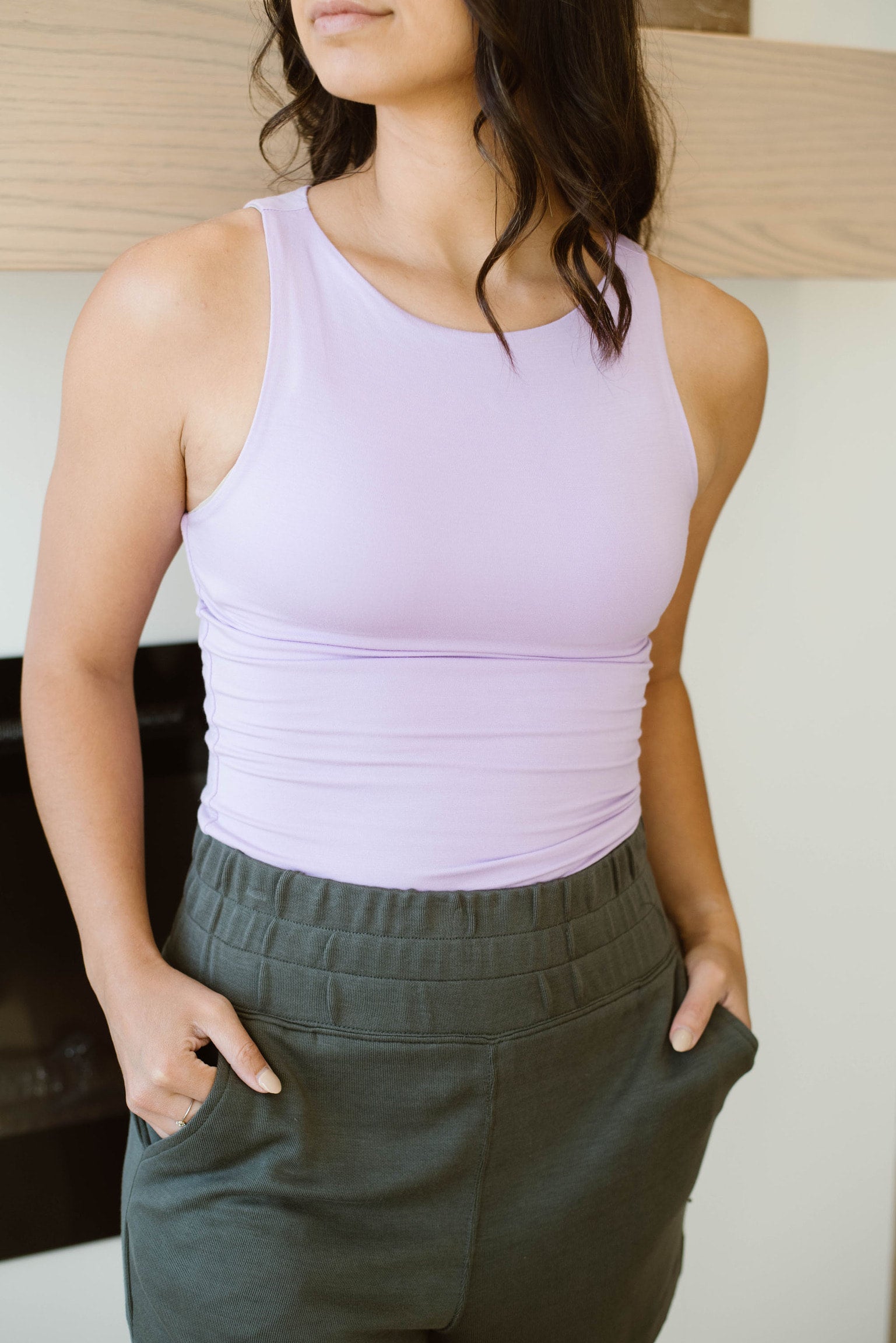 Eve Basic Boat Neck Tank | Lavender | W | R Home Company