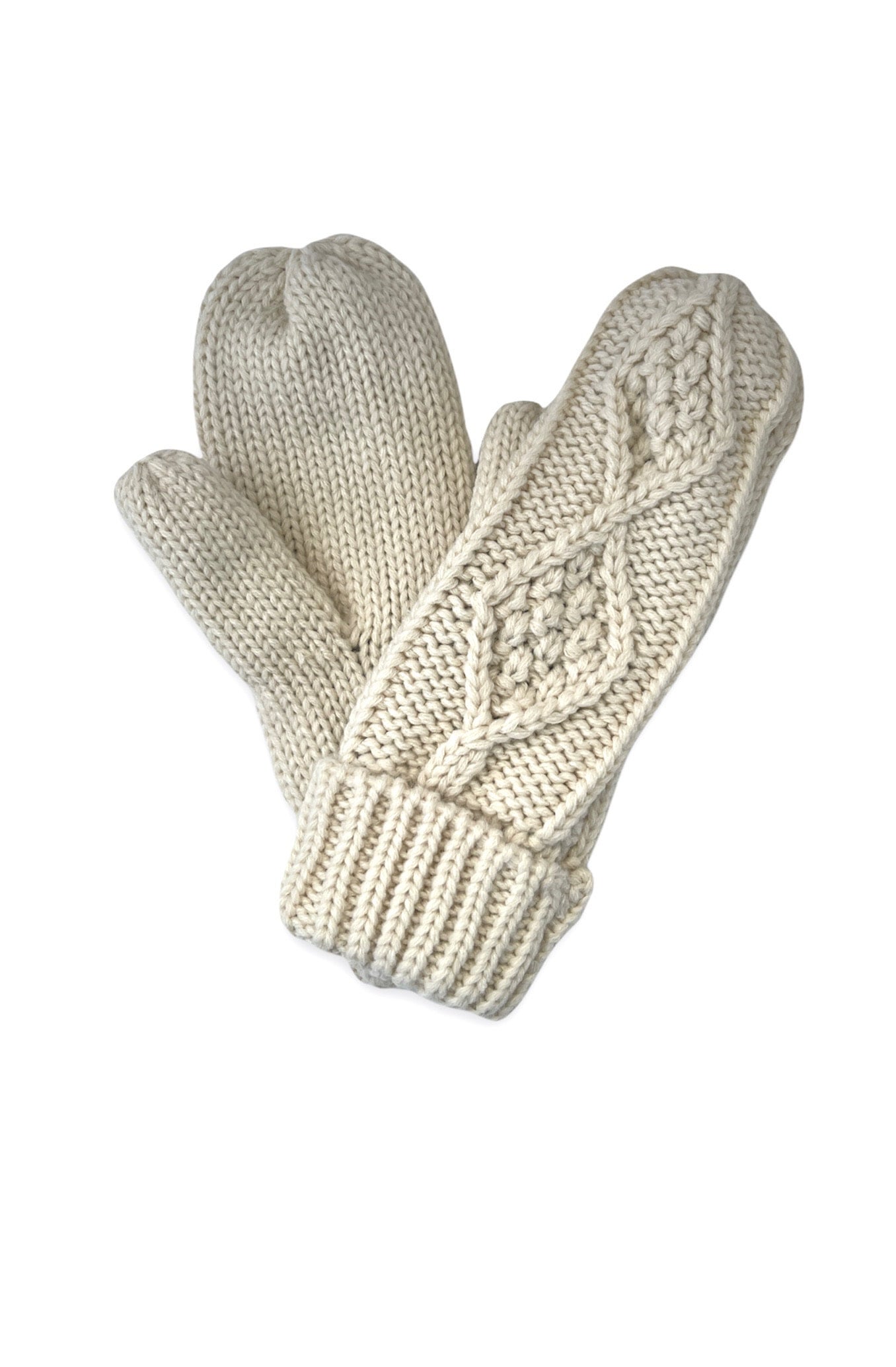 Cable Knit Mittens | Ivory | W | R Home Company